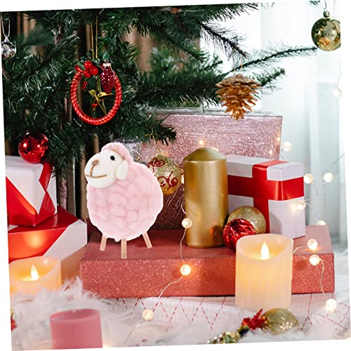 Garneck Little Sheep Ornament for Kids Miniture Decoration Kids Mini Felt Sheep Decor Mini Sheep Statue Christmas Lamb Desktop Small Ornaments Felt Sheep Doll Crafts