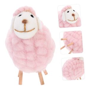 Garneck Little Sheep Ornament for Kids Miniture Decoration Kids Mini Felt Sheep Decor Mini Sheep Statue Christmas Lamb Desktop Small Ornaments Felt Sheep Doll Crafts