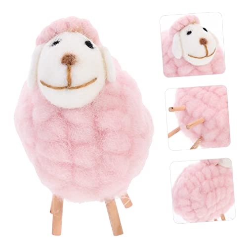 Garneck Little Sheep Ornament for Kids Miniture Decoration Kids Mini Felt Sheep Decor Mini Sheep Statue Christmas Lamb Desktop Small Ornaments Felt Sheep Doll Crafts