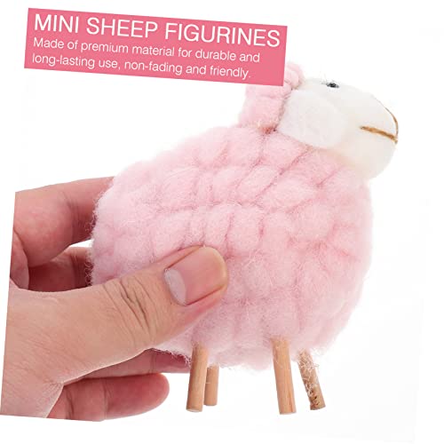 Garneck Little Sheep Ornament for Kids Miniture Decoration Kids Mini Felt Sheep Decor Mini Sheep Statue Christmas Lamb Desktop Small Ornaments Felt Sheep Doll Crafts