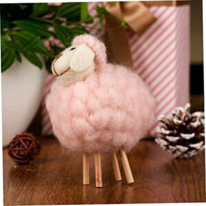 Garneck Little Sheep Ornament for Kids Miniture Decoration Kids Mini Felt Sheep Decor Mini Sheep Statue Christmas Lamb Desktop Small Ornaments Felt Sheep Doll Crafts