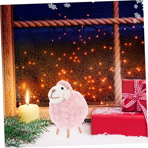 Garneck Little Sheep Ornament for Kids Miniture Decoration Kids Mini Felt Sheep Decor Mini Sheep Statue Christmas Lamb Desktop Small Ornaments Felt Sheep Doll Crafts