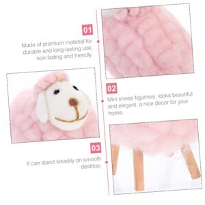 Garneck Little Sheep Ornament for Kids Miniture Decoration Kids Mini Felt Sheep Decor Mini Sheep Statue Christmas Lamb Desktop Small Ornaments Felt Sheep Doll Crafts