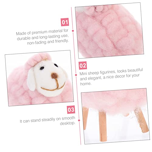 Garneck Little Sheep Ornament for Kids Miniture Decoration Kids Mini Felt Sheep Decor Mini Sheep Statue Christmas Lamb Desktop Small Ornaments Felt Sheep Doll Crafts