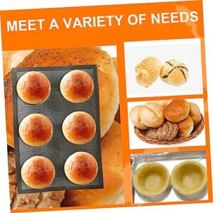 DOITOOL Oven Bread Mold Fondant Molds Glass Bakeware Burger Buns Cookie Burger Bun Pan Pudding Silicone Fiberglass Black Baking Cake Mold Baking Supplies Bakery Bread Mold French Fudge