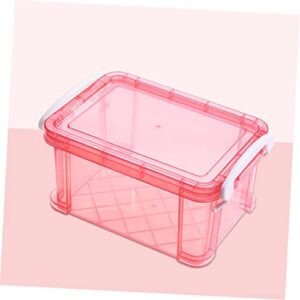 Cabilock Red Storage Bins with Lids 2pcs Boxes Storage Box Plastic Container Plastic Box Stuffed Animals for Kids Storage Bins with Lids for Animal Storage Organizing Box