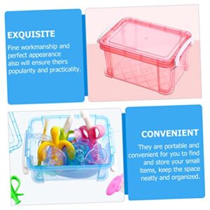 Cabilock Red Storage Bins with Lids 2pcs Boxes Storage Box Plastic Container Plastic Box Stuffed Animals for Kids Storage Bins with Lids for Animal Storage Organizing Box