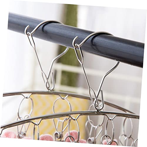 Cabilock 2pcs Drying Rack for Clothing Towel Drying Rack Clip Hanger Sock Hanger Clip Drying Socks Hook Baby Coat Hangers Clothes Hanger Stainless Steel Laundry Drying Hook Arc Clothes Hook