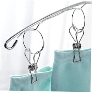 Cabilock 2pcs Drying Rack for Clothing Towel Drying Rack Clip Hanger Sock Hanger Clip Drying Socks Hook Baby Coat Hangers Clothes Hanger Stainless Steel Laundry Drying Hook Arc Clothes Hook