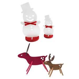 bestoyard 4pcs christmas felt ornaments mini reindeer model christmas tabletop sign christmas felt decor holiday centerpiece dseer figurine sttue desktop mini snowman collection elk