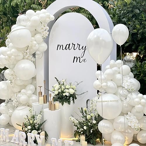 123pcs Pearl White Balloons Different Sizes for Garland Arch,Premium Party Latex Balloons for Birthday Party Graduation Wedding Anniversary Baby Shower Party Decoration