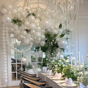 123pcs Pearl White Balloons Different Sizes for Garland Arch,Premium Party Latex Balloons for Birthday Party Graduation Wedding Anniversary Baby Shower Party Decoration