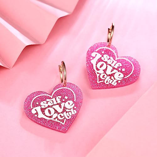 TS Inspired Lover Pink Heart Dangle Earrings TAYLOR Eras Tour Concert Fans’ Gifts TS Lover Heart Shaped Acrylic Drop Earrings SWIFTIE Outfit Jewelry For Eras Music（style 2）