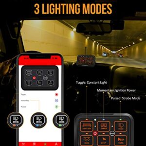 Auxbeam 6 Gang Switch Panel Bluetooth RGB AR-600 120Pcs 1" Larger DIY Decals for Car RV Camper Van Truck Marine Boat