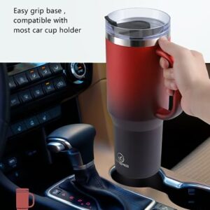 Gpeng 40 oz Tumbler with Handle, Water Bottles with Straw Lid and Anti-Slip Sleeve, Insulated Stainless Steel Travel Mug Cup Holder Friendly, Keep Drinks Cold or Hot for Hours