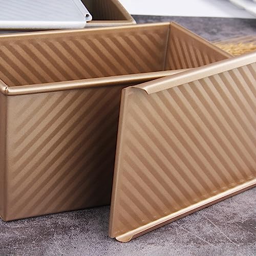 SOONHUA Loaf Pan with Lid, Non-Stick Bakeware for Baking Bread Carbon Steel Corrugated Bread Toast Box Bakeware Kitchen Baking Tools Bread Mold Toast For Oven Baking