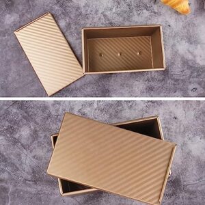 SOONHUA Loaf Pan with Lid, Non-Stick Bakeware for Baking Bread Carbon Steel Corrugated Bread Toast Box Bakeware Kitchen Baking Tools Bread Mold Toast For Oven Baking