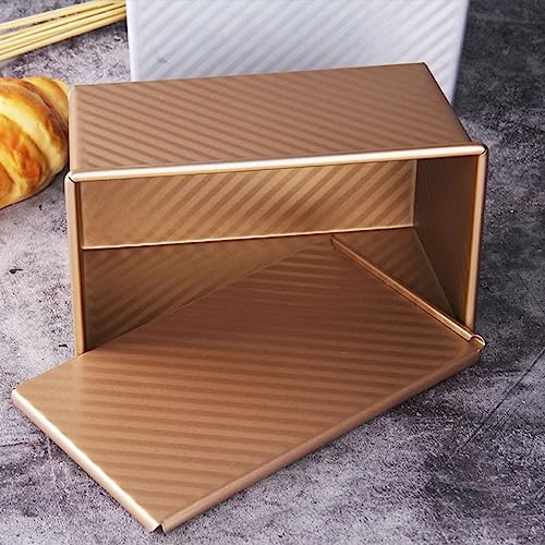 SOONHUA Loaf Pan with Lid, Non-Stick Bakeware for Baking Bread Carbon Steel Corrugated Bread Toast Box Bakeware Kitchen Baking Tools Bread Mold Toast For Oven Baking