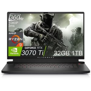 alienware m17 r5 17.3" 360hz fhd (amd ryzen 9 6900hx (beat i9-11900h), 32gb ddr5 ram, 1tb pcie ssd, nvidia geforce rtx 3070 ti 8gb) rgb backlit gaming laptop, thunderbolt 4, g-sync, win 11 home -dark