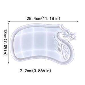 Xidmold Tray Resin Mold, Dragon Shaped Tray Silicone Mold, Epoxy Resin Casting Molds for Jewelry Storage, Fruit Food Dish, Home Decor