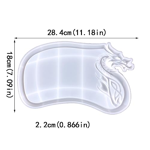 Xidmold Tray Resin Mold, Dragon Shaped Tray Silicone Mold, Epoxy Resin Casting Molds for Jewelry Storage, Fruit Food Dish, Home Decor