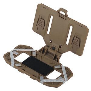 EralcNa Tactical Plate Carrier Vest Attachments, Universal Phone Chest Mount for Screen Size 6.1"-6.7" (tan)