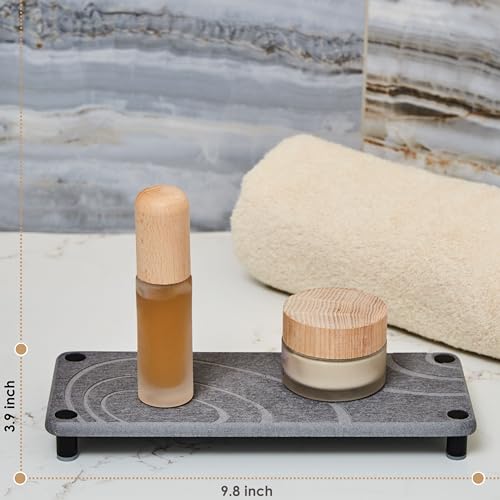 BRANDOVO Stone Sink Caddy - Instant Dry Sink Organizer - Kitchen Soap Tray - Fast Drying Stone Sink Tray - Kitchen Sink Caddy Dark Grey - 9.8x3.9 inches