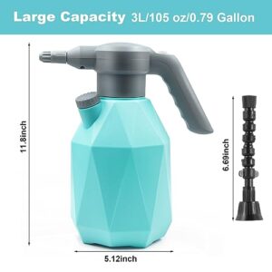 0.8 Gallon/3L Electric Spray Bottle Plant Mister, VAXMAY Electric Sprayer with Adjustable Mist Nozzle and Extension Spout, USB Rechargeable Continuous Spray Bottle for Plants, Fertilizing, Cleaning