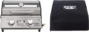 portable propane gas grill 2-burner tabletop clearview monument grills with cover