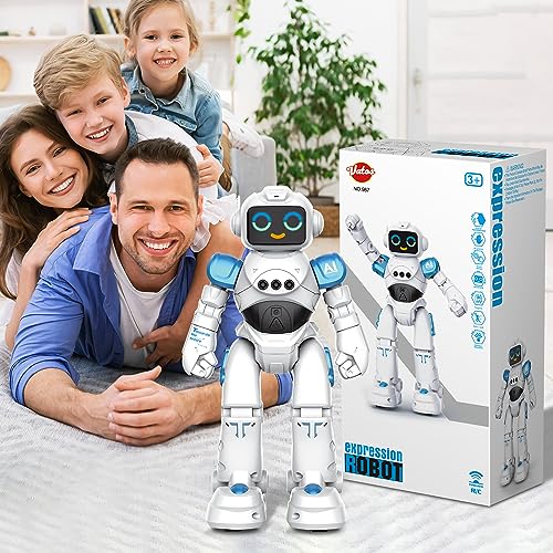 Robot Toys for Kids - Smart Talking Voice Remote Control Robot, Gesture Sensing Programmable Emo Robot Toy for Age 3 4 5 6 7 8 Year Old Boys Girls Birthday Gift Present