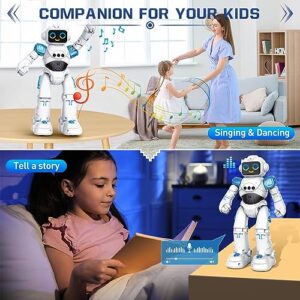 Robot Toys for Kids - Smart Talking Voice Remote Control Robot, Gesture Sensing Programmable Emo Robot Toy for Age 3 4 5 6 7 8 Year Old Boys Girls Birthday Gift Present