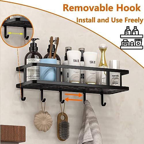 CIT ZCFYU Shower Caddy Bathroom Shelf Organizer 3 Pack, Strong Adhesive Shower Shelves for Inside Shower Accessories,Black Shower Corner Basket with Soap Holder,Stainless Steel Shower Storage Rack