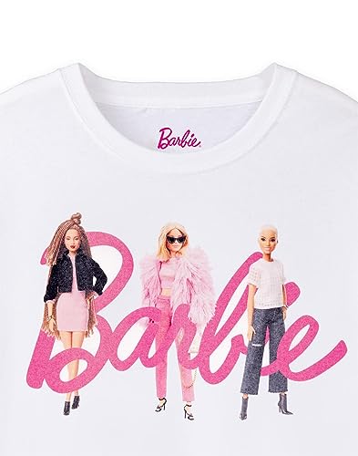 Barbie Women's Pink Logo T-Shirt | Iconic Brand | Fashionable Character Design | Comfortable Fit Movie Merchandise Gift - Medium