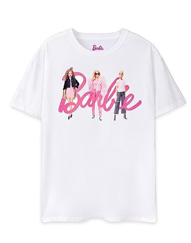 Barbie Women's Pink Logo T-Shirt | Iconic Brand | Fashionable Character Design | Comfortable Fit Movie Merchandise Gift - Medium