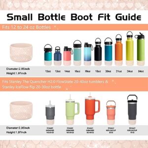 WUQID Protective Bling Heart Texture Silicone Boot Sleeve for Stanle Tumbler Quencher 40oz 30oz 20oz & IceFlow Flip 20-30oz and 12-24oz Hydro Sport Flask Bottles, Anti-Slip Bottle Bottom Sleeve Cover