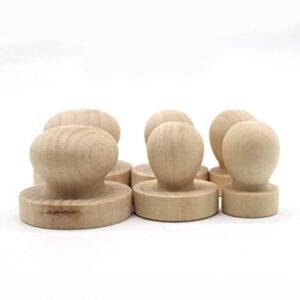 TEHAUX 5pcs Stamp Handle Closet Dresser Nails Tools Doll Furniture Nail Stamper Round Furniture knobs Wood Door knob Wooden Seal DIY Stamp Dedicated Clay Wax Model die Child Crafts Bamboo