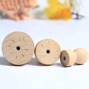 TEHAUX 5pcs Stamp Handle Closet Dresser Nails Tools Doll Furniture Nail Stamper Round Furniture knobs Wood Door knob Wooden Seal DIY Stamp Dedicated Clay Wax Model die Child Crafts Bamboo