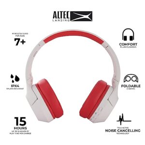 Altec Lansing Kid Safe Noise Cancelling Wireless Headphones 15H Battery, 85dB Volume Limit, Foldable Design Powerful Sound, Active Noise Cancellation Perfect for Kids Ages 7+