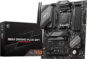 msi b650 gaming plus wifi gaming motherboard (amd am5, atx, ddr5, pcie 4.0, m.2, sata 6gb/s, usb 3.2 gen 2, hdmi/dp, wi-fi 6e, bluetooth 5.3, amd ryzen 7000 series desktop processors)