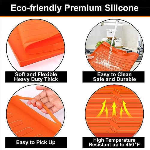 Silicone Griddle Mat for 36 in Blackstone Grill,Grill Buddy Accessories Protective Top Cover Protector Outdoor,Heavy Duty Food-Grade Barbecue Mat(Orange)