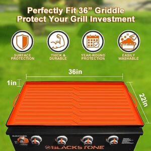 Silicone Griddle Mat for 36 in Blackstone Grill,Grill Buddy Accessories Protective Top Cover Protector Outdoor,Heavy Duty Food-Grade Barbecue Mat(Orange)