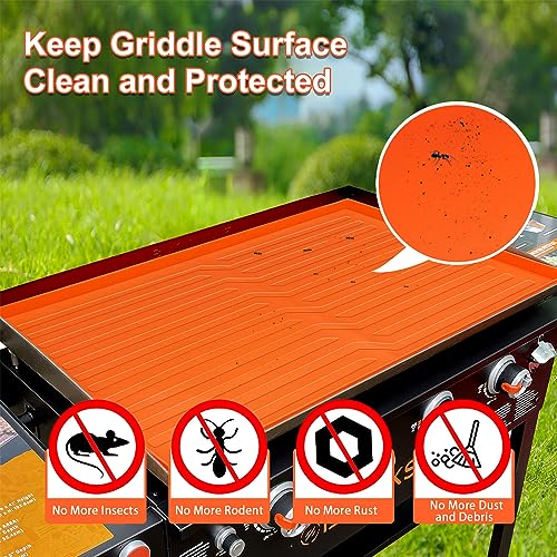 Silicone Griddle Mat for 36 in Blackstone Grill,Grill Buddy Accessories Protective Top Cover Protector Outdoor,Heavy Duty Food-Grade Barbecue Mat(Orange)