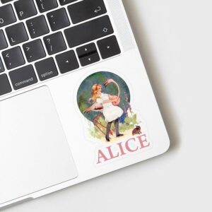 CafePress Alice_Flamingo_Croquet_133 C Die Cut Sticker, 3"x4" Clear