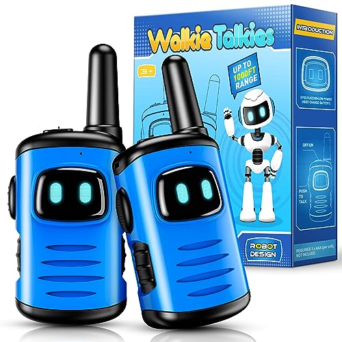 Kids Walkie Talkies Toys for Boys: comedyfun Mini Robots Walkies Talkies 2 Pack Christmas Birthday Gifts for 3 4 5 6 Year Old Boys Toys for 3 4 5 6-8 Year Old Boy Camping Hiking Outdoor Games