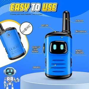 Kids Walkie Talkies Toys for Boys: comedyfun Mini Robots Walkies Talkies 2 Pack Christmas Birthday Gifts for 3 4 5 6 Year Old Boys Toys for 3 4 5 6-8 Year Old Boy Camping Hiking Outdoor Games