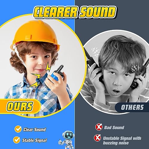 Kids Walkie Talkies Toys for Boys: comedyfun Mini Robots Walkies Talkies 2 Pack Christmas Birthday Gifts for 3 4 5 6 Year Old Boys Toys for 3 4 5 6-8 Year Old Boy Camping Hiking Outdoor Games