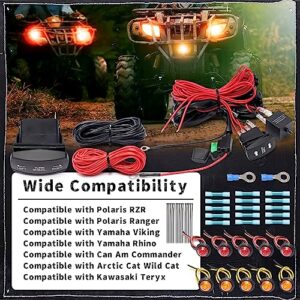 Pre-wired ATV UTV Turn Signal Kit, Universal Street Legal Kit with Rocker Switch Flasher Relay Compatible with Polaris RZR Ranger Turbo Can-Am, Side by Side Turn Signal Light Set (Vertical&Horizontal)