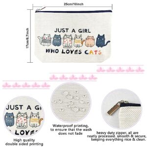 Cat Makeup Bags for Women, Cute Cat Themed Gifts for Girls, Small Cat Lover Travel Cosmetic Bag Zipper Pouch for Teens Daughter Sister Bestie, Funny Cat Mom Stuff Birthday Christmas Decorations