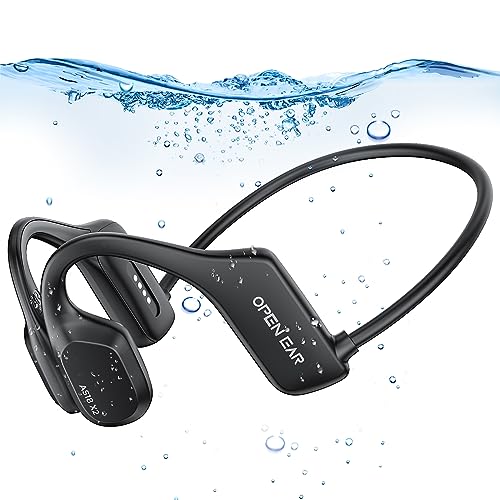 BEARTAIN Swimming Headphones, Bone Conduction Headphones IP68 Waterproof Wireless Bluetooth 5.3 Earphones Open Ear Sports Headset Built-in 16GB Memory with MP3 Player for Swimming,Running,Hiking