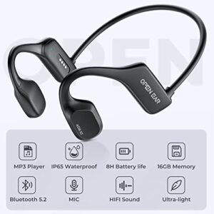 BEARTAIN Swimming Headphones, Bone Conduction Headphones IP68 Waterproof Wireless Bluetooth 5.3 Earphones Open Ear Sports Headset Built-in 16GB Memory with MP3 Player for Swimming,Running,Hiking